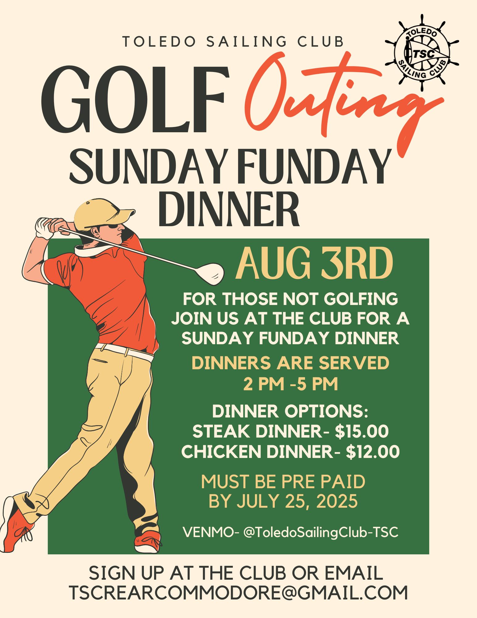 TSC Golf Outing & Dinner – Toledo Sailing Club